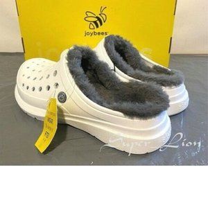 Joybees | Shoes | Joybees Womens Faux Fur Lined Cozy Clog White | Poshmark